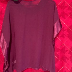 Wish | Tops | Plum Sheer Beautiful Top Embellished Neckline | Poshmark